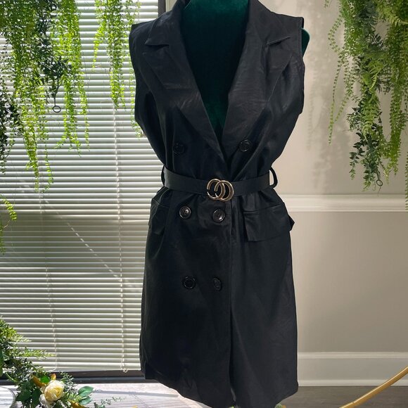 malabay | Dresses | Malabay Faux Leather Sleeveless Dress | Poshmark